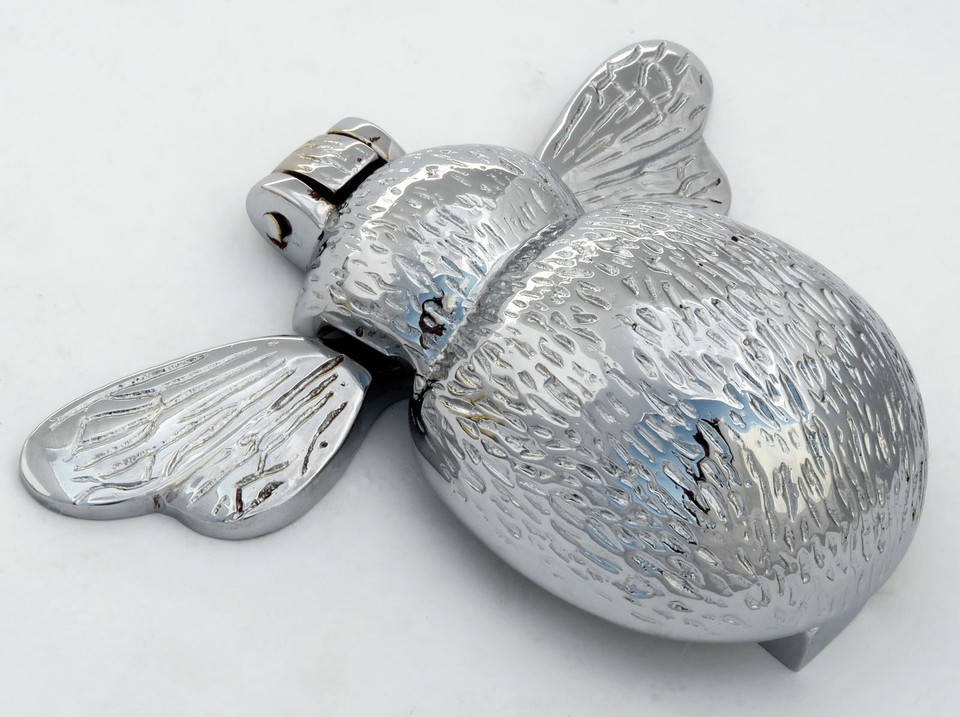 Brass, Chrome, Nickel & Iron Bee Door Knocker - antique vintage animal ...