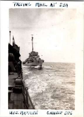 Vtg Photo US Navy 1946 Passing Mail USS Maumee AO-2 Ship Chinese ...