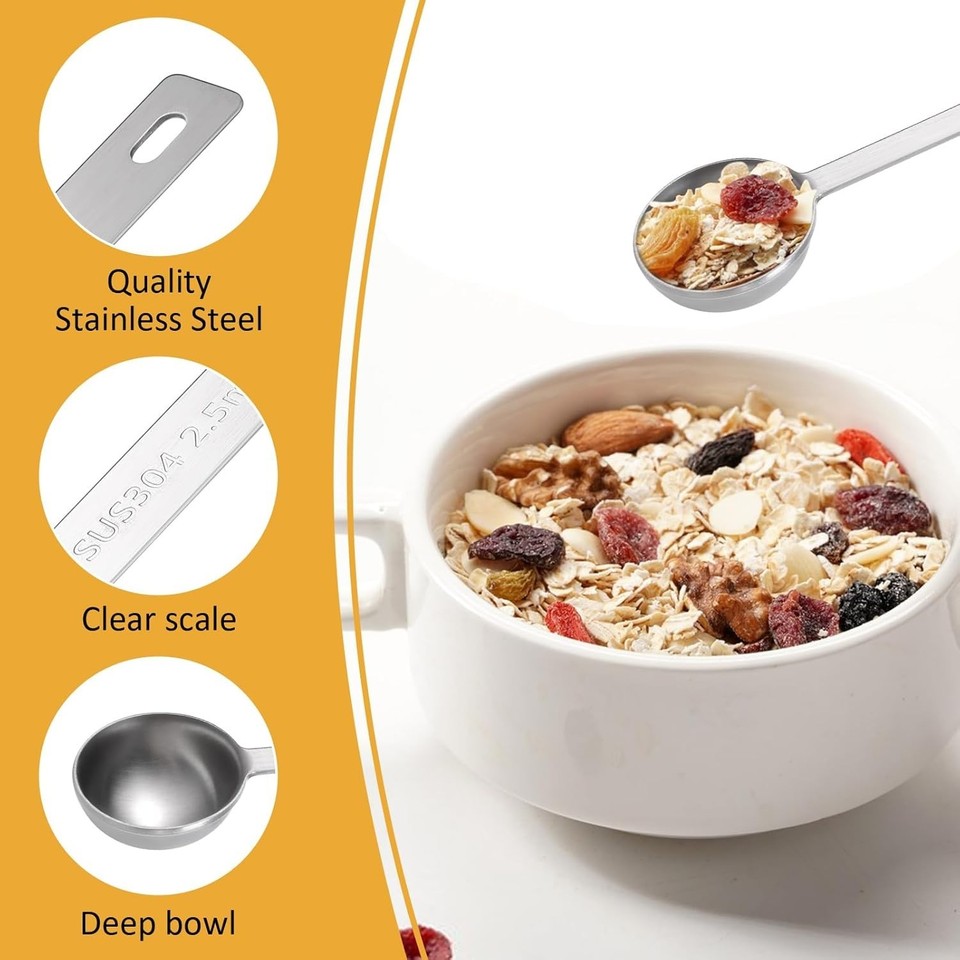 4Pcs Long Handle Measuring Spoons Set, 7 Inches Stainless Steel ...