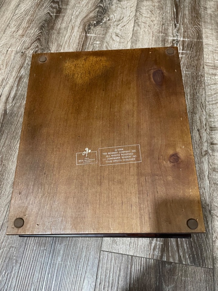 Vtg 1994 The Bombay Company Wood Lap Desk Writing Slope Box Hinged Lid ...
