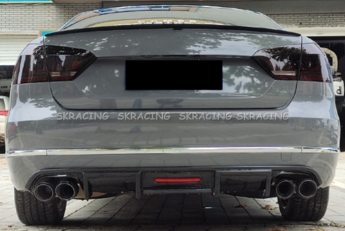 Fits For Volkswagen Passat 2011-2015 ABS Carbon Fiber Look Rear Bumper ...