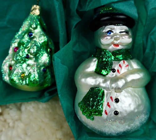 Winking Snowman 2000 Ornaments Pier 1 Old World Christmas Glass LMTD ...