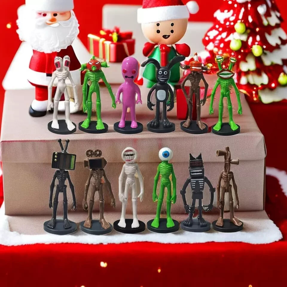 12 PCS Siren Head Toys Siren Head Action Figure Monster Amazing Head ...