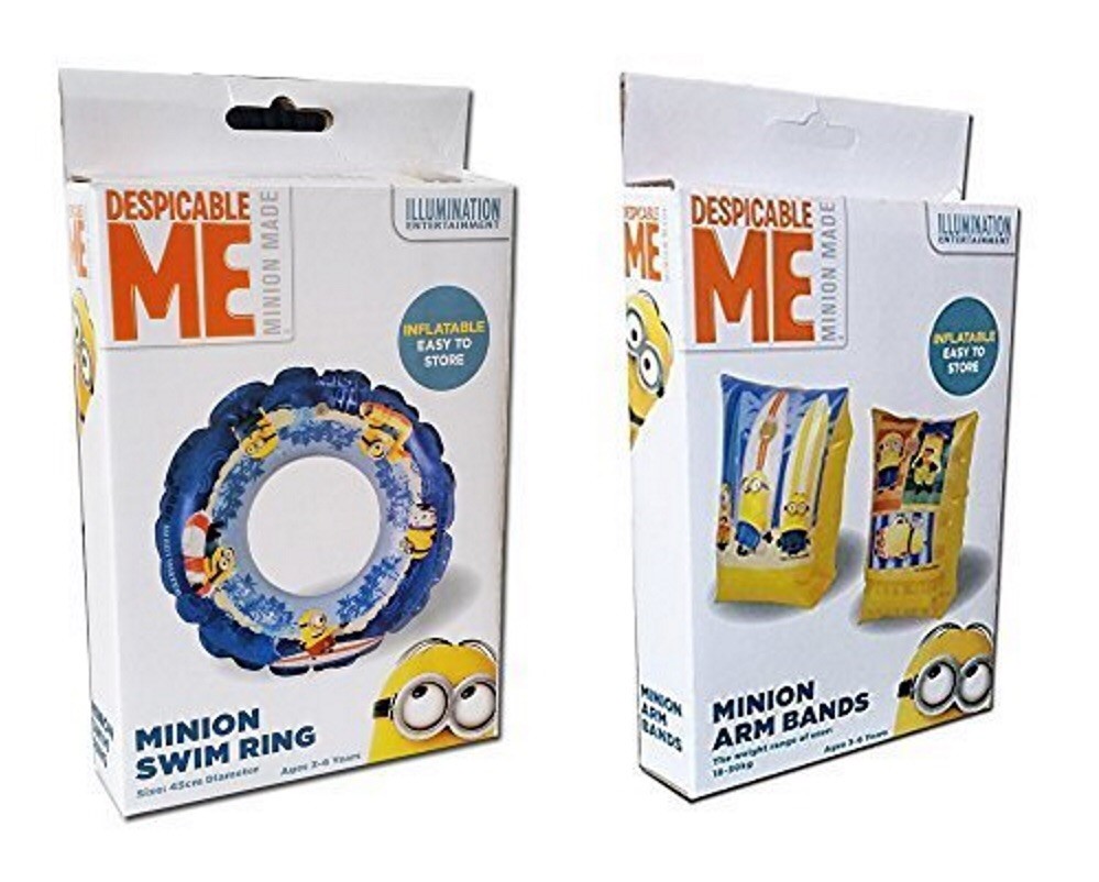 Despicable Me Minion Kids Paddling Pool Set inc Arm Bands Swim Ring | eBay