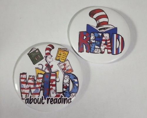 Dr Seuss Button Lot Pin Badge Reading Books Collectible Colorful | eBay