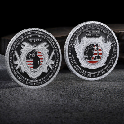 10 PCS Silver Plating Collection Iron Coin Veteran U.S. Gift ...