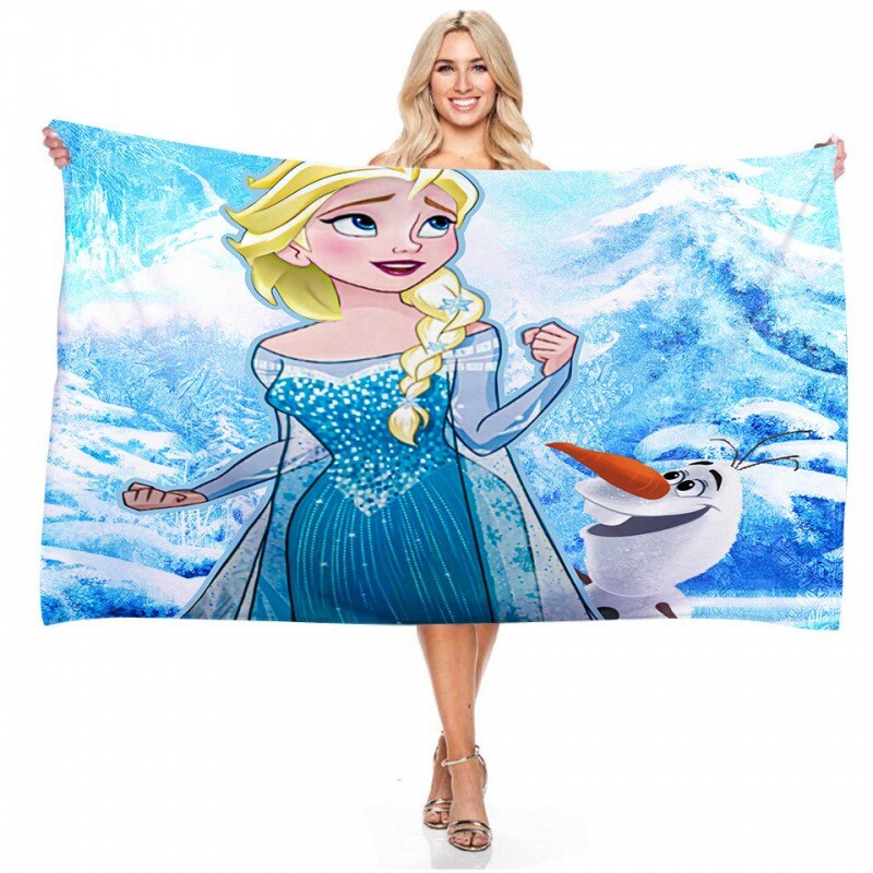 Kids Frozen Princess Elsa Anna Girls Bath Towel Beach Quick Dry Poncho ...