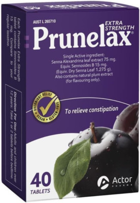 Prunelax Laxative Extra Strength, 40 Tablets | eBay Australia