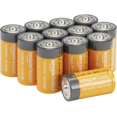 Amazon Basics 12-Pack C Cell Alkaline All-Purpose Batteries 1.5 Volt ...
