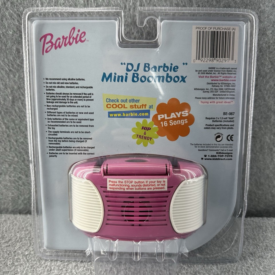 Barbie DJ Mini Boombox 3 In 1 Cassette CD Radio VTG 2000 BE-067 Hot ...