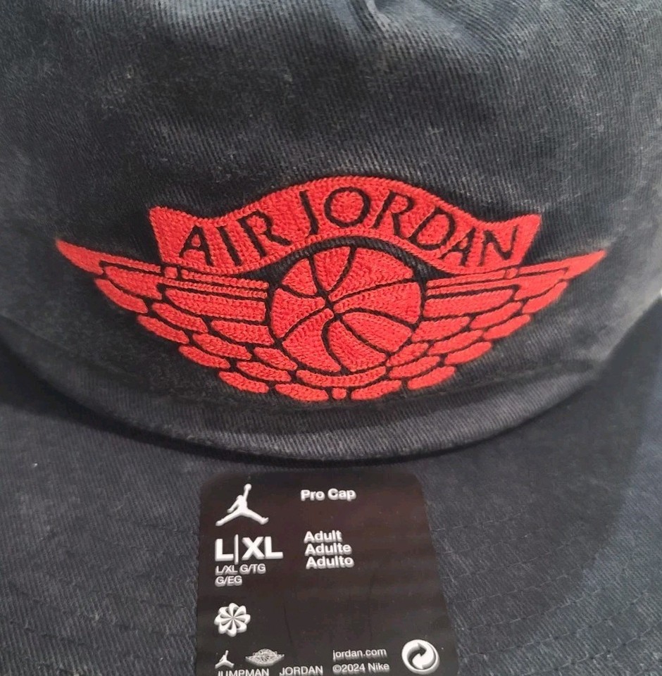 Air Jordan Wings Hat Men's L/XL Denim Washed Embroidered Jumpman Strap ...