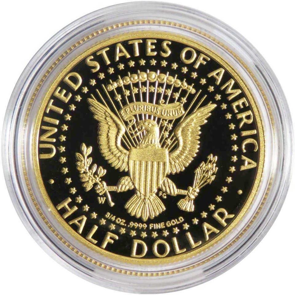 2014-W Proof 50c Gold Kennedy Half Dollar 3/4 oz 50th Anniversary Box ...