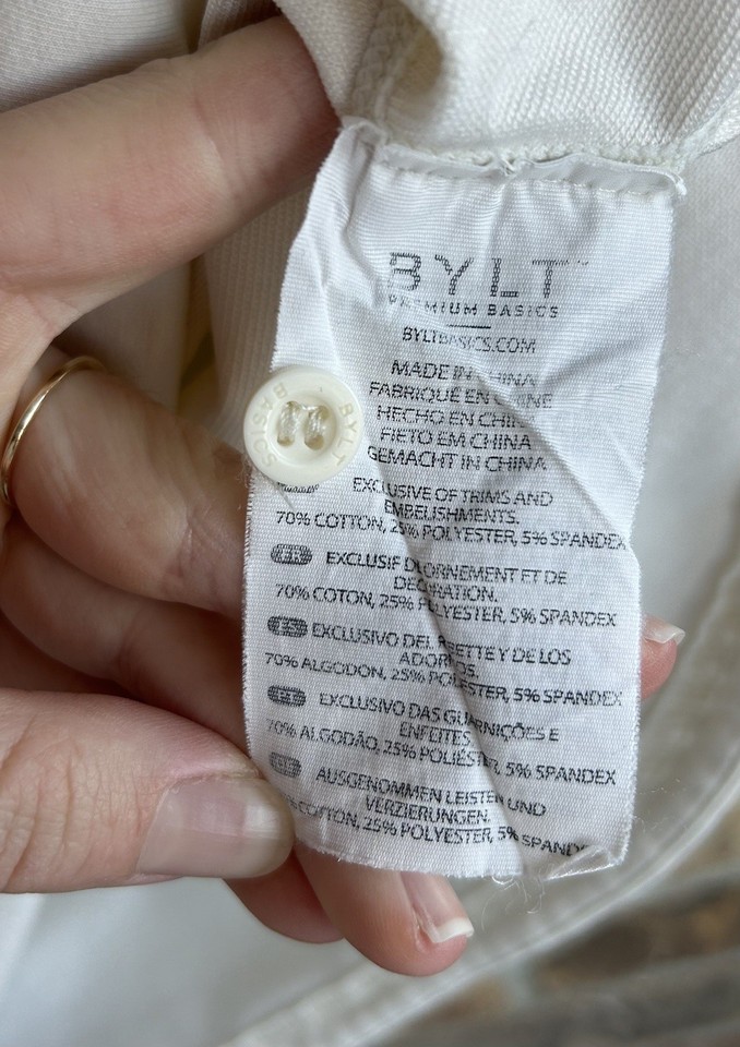 Bylt Drop Cut Polo Shirt Mens Medium White Premium Basics LUX Short ...