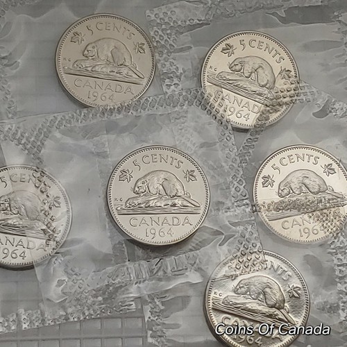 1964 Canada 5 Cent Coin PROOFLIKE Sealed Original -Multiple Avail # ...