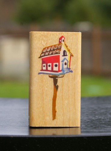 Bird House 2 1/2" Wood Mounted Rubber Stamp 1994 by Stampendous # L042 ...