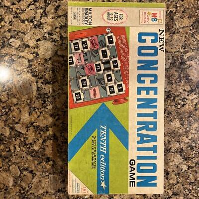 Vtg New Concentration Board Game 10th Edition 1966 Milton Bradley ...