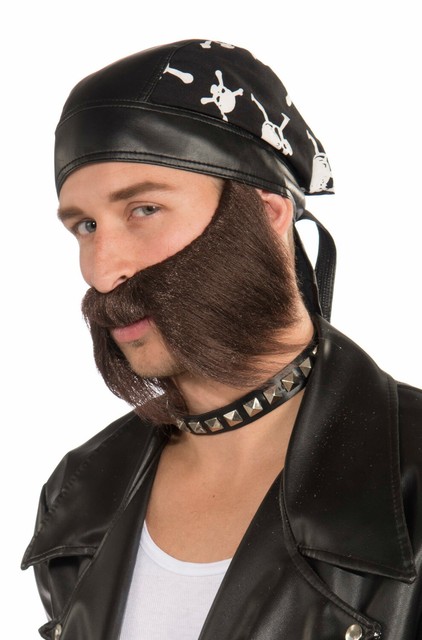 Brown Biker Wolverine Mutton Chops Civil War Costume Beard Moustache ...