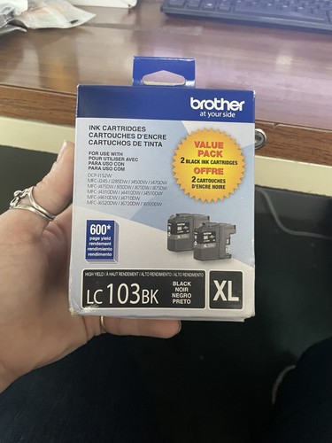Brother LC103BK XL black high-yield ink cartridge 2 pack 61225 | eBay