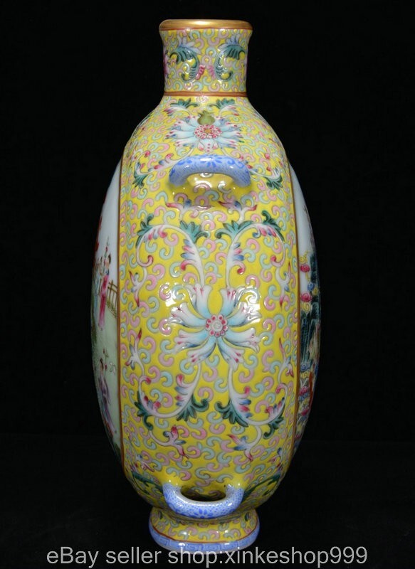 9.2" Old Chinese Qianlong Marked Fencai Porcelain 8 Immortals Flat ...