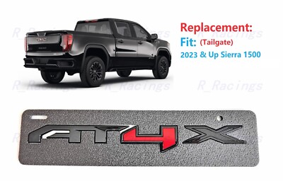 1PC Gloss Black Red Rear Tailgate AT4X Emblems GMC 2023-2024 Sierra ...
