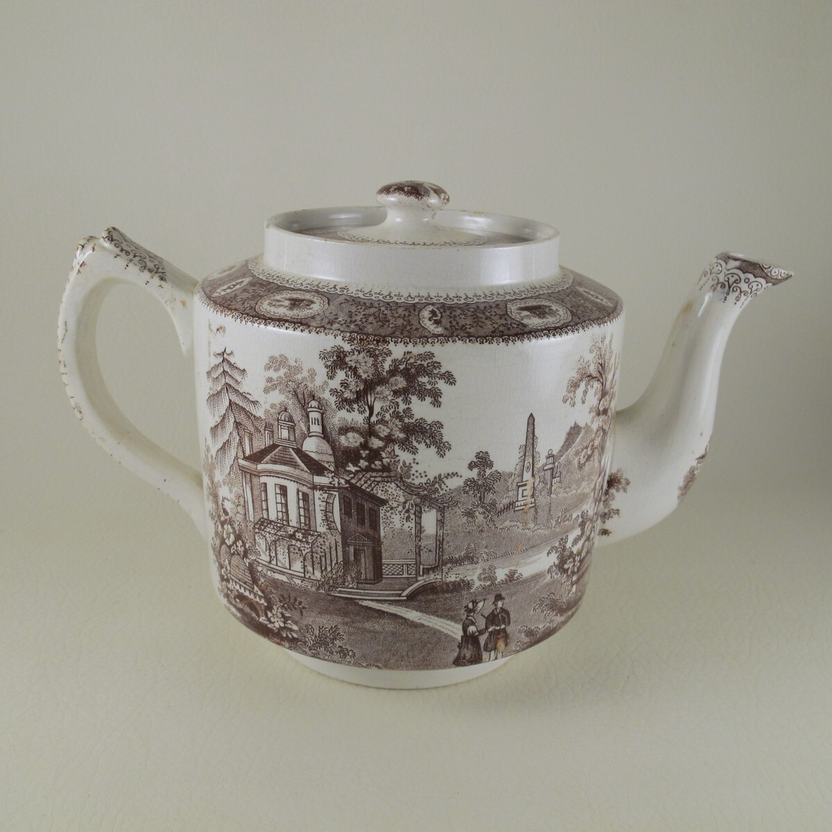 PEARL - SAMUEL ALCOCK Florentine China Brown Staffordshire Transfer ...