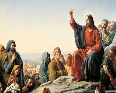 Catholic print picture- JESUS PREACHING - 8" x 10" ready to be framed ...