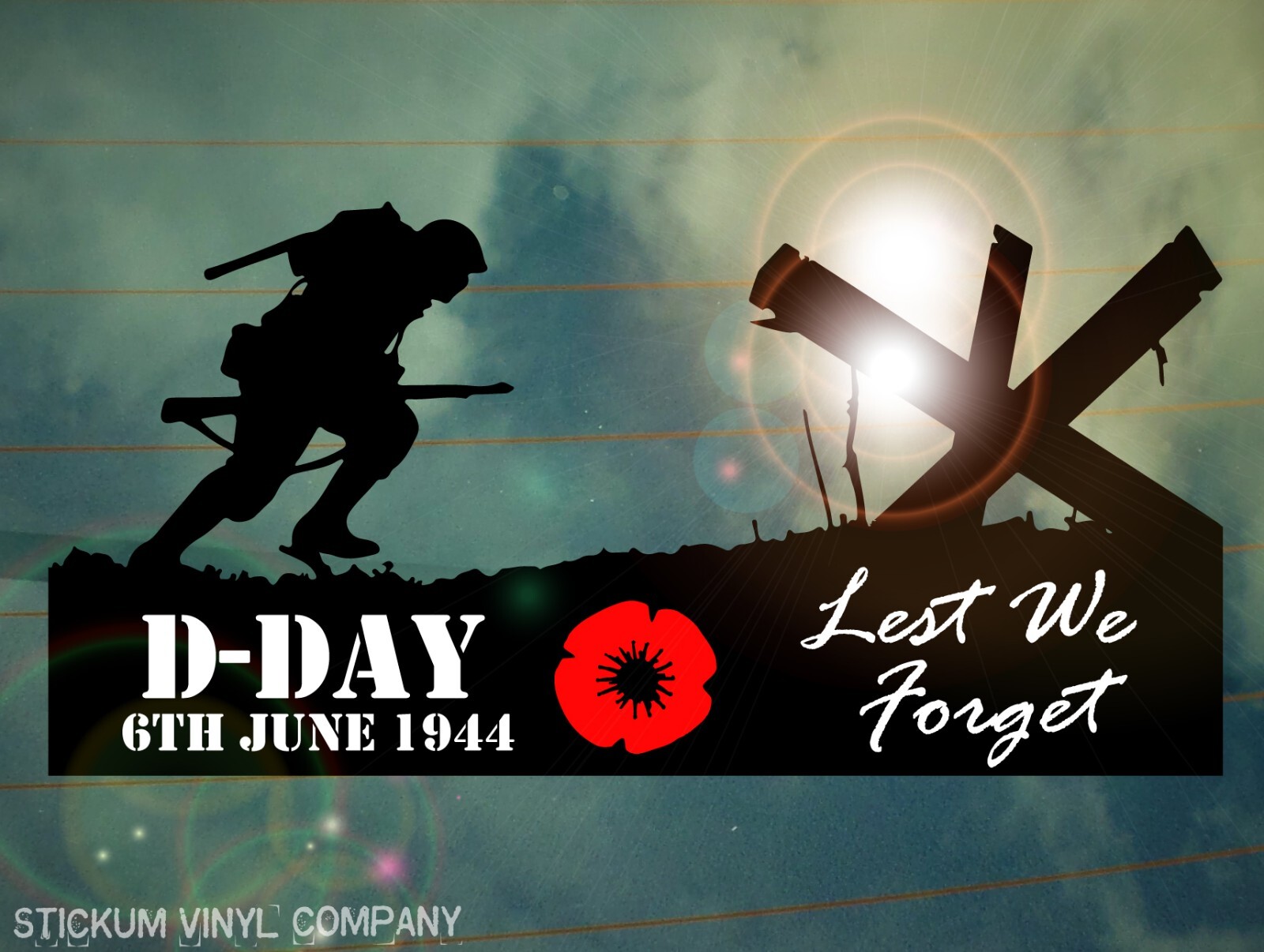 Large D-Day Lest We Forget Memorial Car Decal/Sticker *WW2*DDAY*Poppy ...