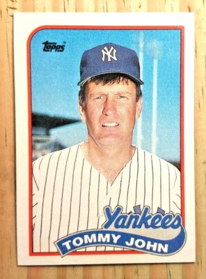 1989 TOPPS TOMMY JOHN CARD#359 NEW YORK YANKEES DODGERS INDIANS WHITE ...