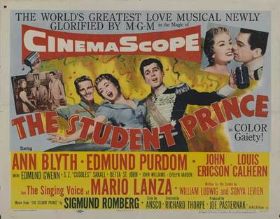 THE STUDENT PRINCE Movie POSTER 22x28 Half Sheet C Ann Blyth Edmund ...