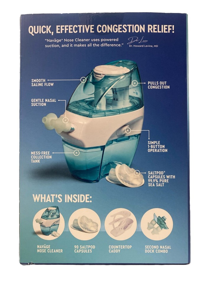 Navage Nose Cleaner + 90 SaltPod Capsules -Nasal Irrigation Model SDG-2 ...