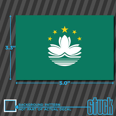 Macau Flag - 5" x 3.3" - Printed Vinyl Decal Sticker Self Adhesive ...
