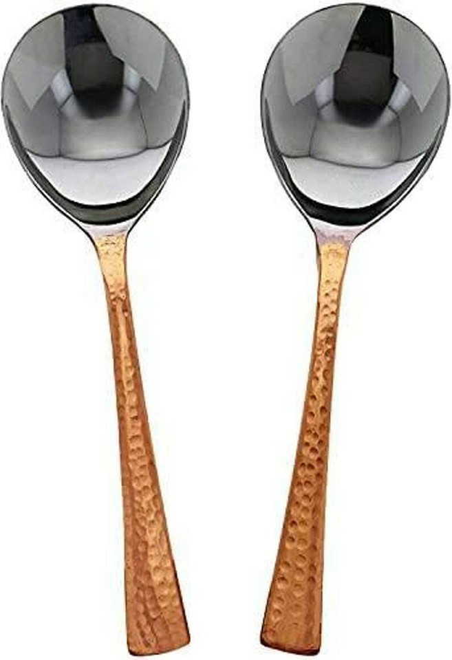 Pure Copper Stainless Steel Home Kitchen Tableware 4 Serving Spoon ...