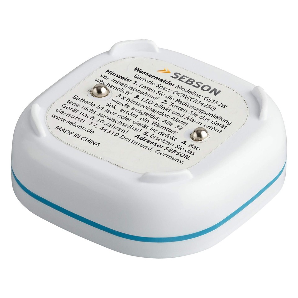 SEBSON 3x Water Alarm Mini GS153, 10 year long term battery, Pack of 3 ...