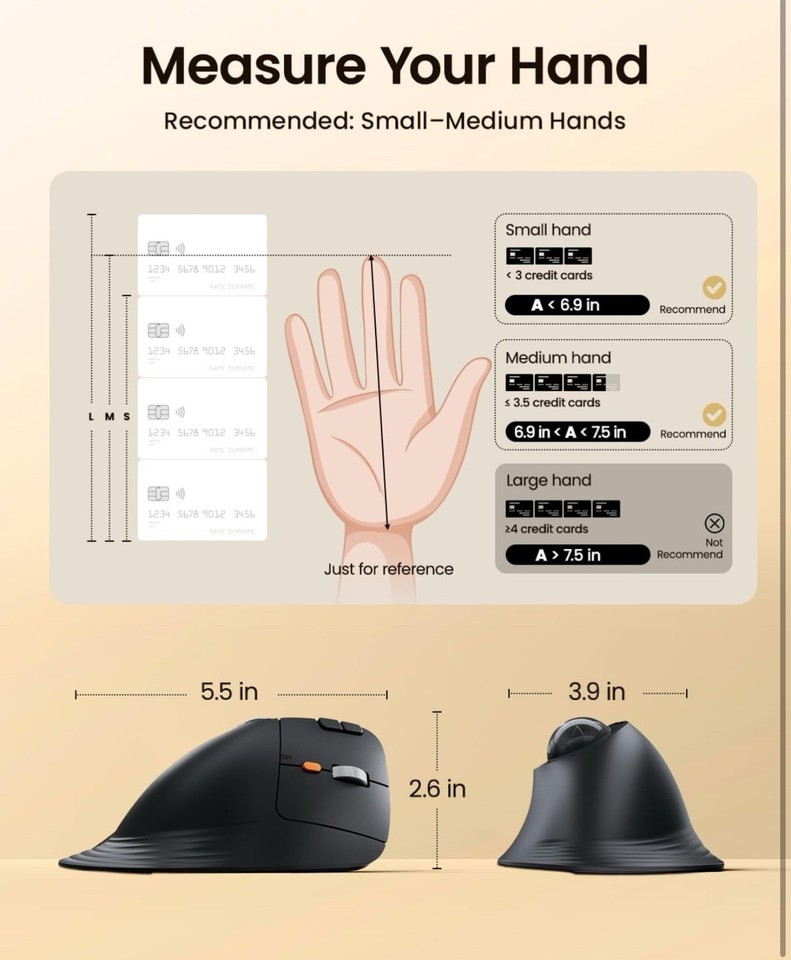 ProtoArc EM05 NL Vertical ERGONOMIC Wireless Violet Trackball ...
