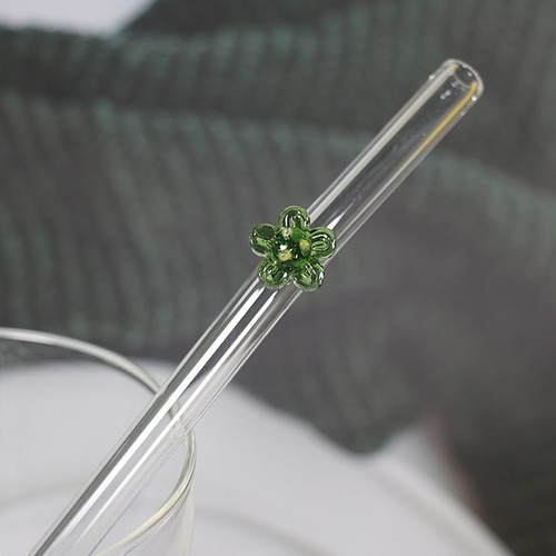 Flower Glass Straw Reusable Drinking Straws Cute Straw For Festival ...