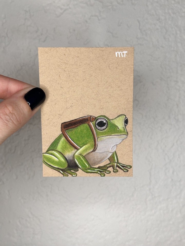 Original Frog Drawing, ACEO, Art Card, Messenger Collection, Mini | eBay