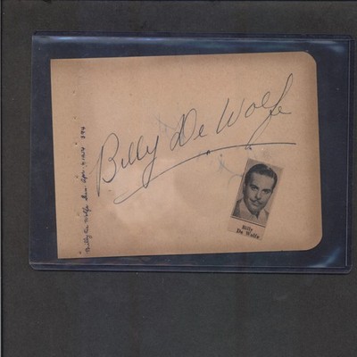 Billy De Wolfe - Signed Autograph Book Page - Eartha Kitt on reverse ...