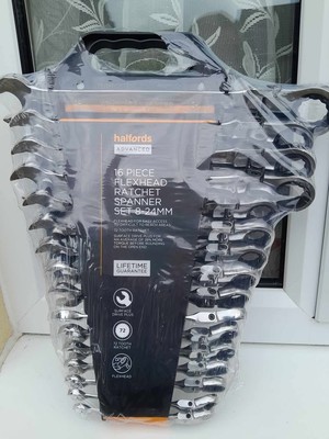 Halfords Advanced 16 Piece Flexy-Head Ratchet Spanner Set NEW! | eBay