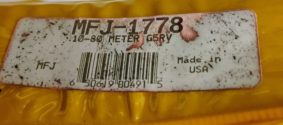 MFJ-1778 G5RV 10-80 Meter Wire Antenna. Never Used. Still In Original ...