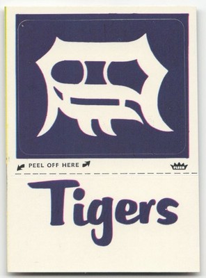 1982 Fleer Stickers Detroit Tigers Monogram ODDBALL! | eBay
