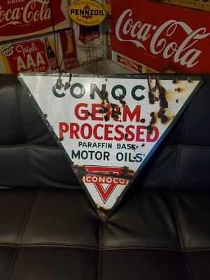 Original Porcelain Conoco Advertising Sign | eBay