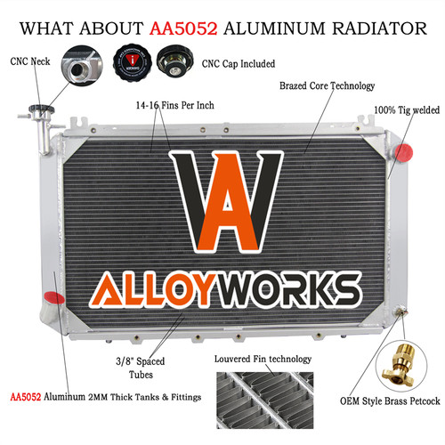 3-Row Radiator Aluminum For Nissan Patrol Y60 GQ TD42 RD28T 6Cyl Diesel ...