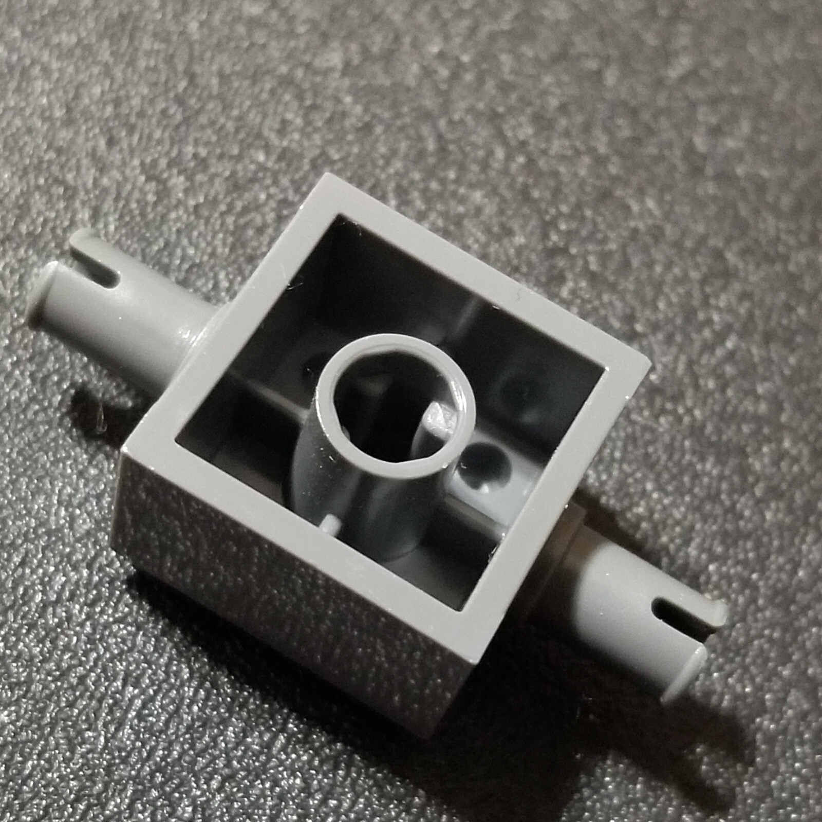 LEGO 2x2 Brick Modified with 2 Pins & Axle Hole Dark Bluish Gray Part ...