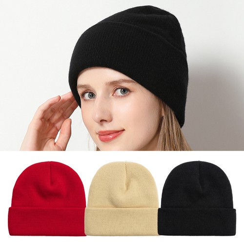 Elastic Knitted Hat Comfortable Brimless Soft Warm Beanie for Outdoor ...