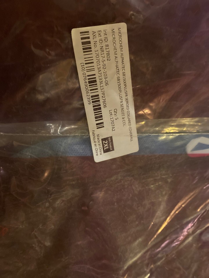 Microchem Alphatech ANSELL 68-1500 PlUs FR Serged Collard Coverall ...