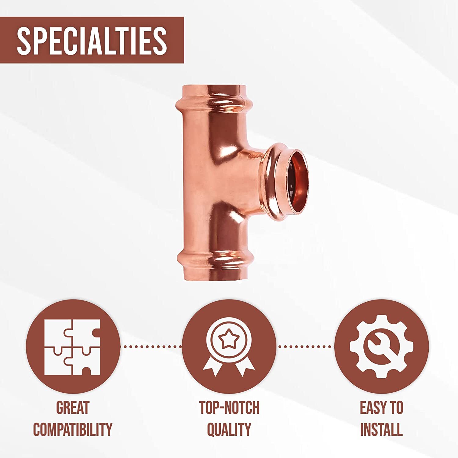 ProPress Fitting Copper Press Tee 1" Zero Lead Plumbing Pipe Fitting ...