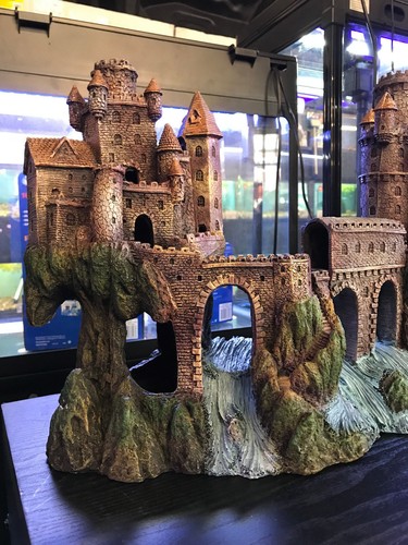 EXTRA LARGE CASTLE XL FISH TANK AQUARIUM ORNAMENT DECORATION BOTH ...