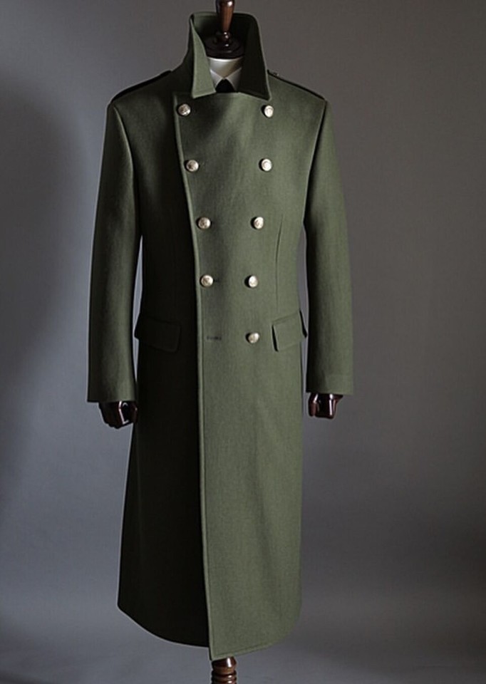 Army Green Winter Men's Military Wool Long Jackets Warm Outdoor Wear ...