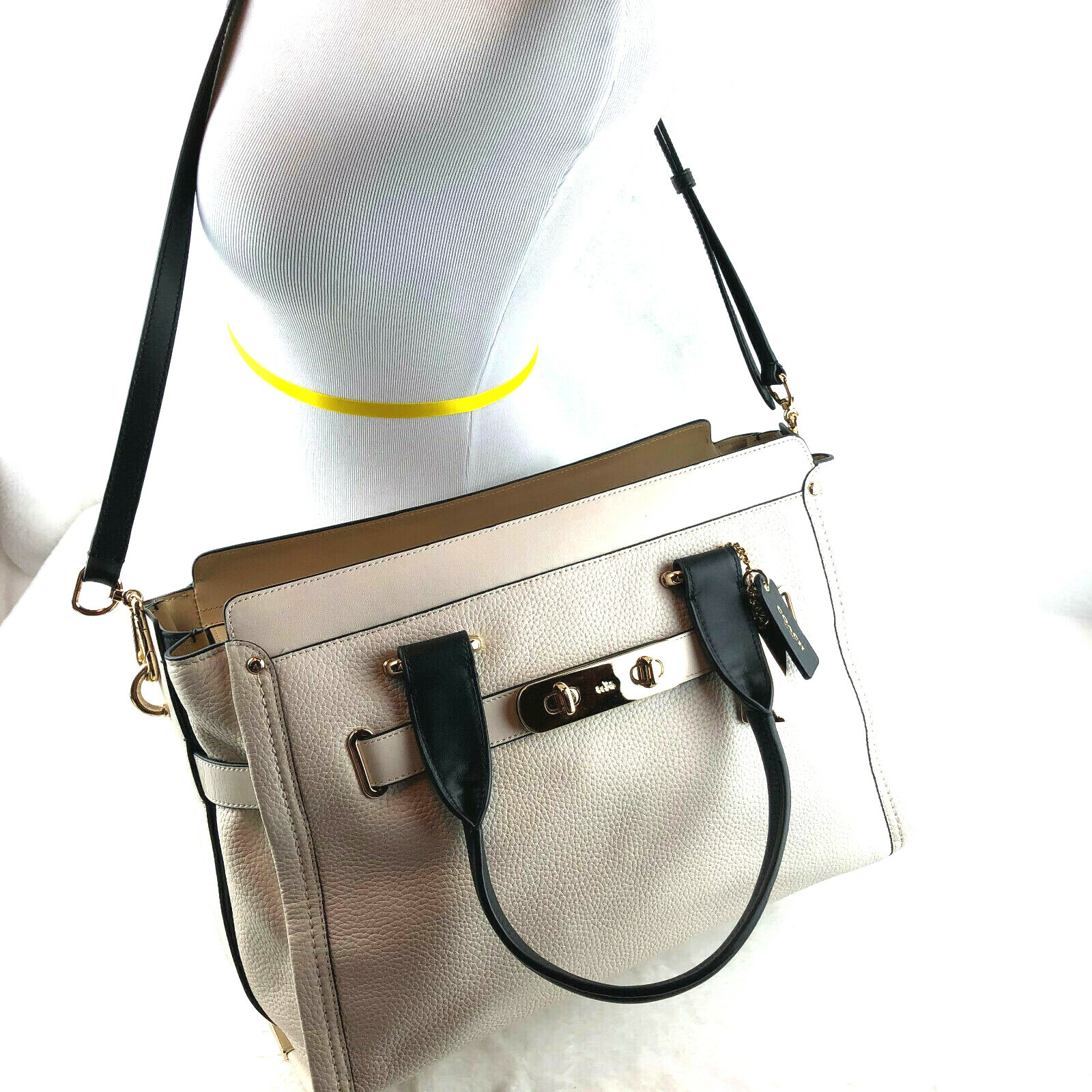 Coach Colorblock Pebbled Leather COH Swagger 37 Bag, #34409 Retail $695 ...
