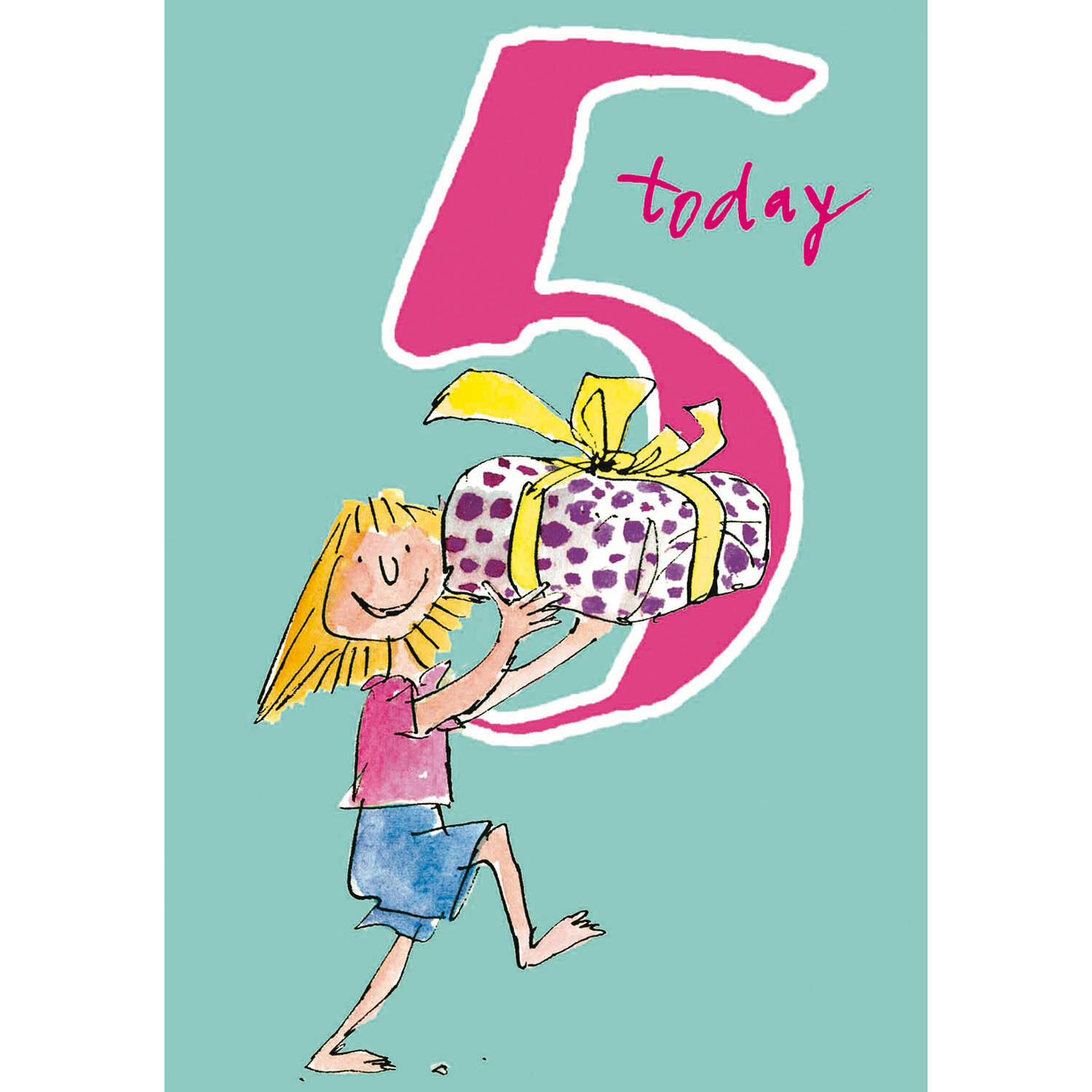 5 Today Girl 5th Birthday Card - Happy Present - By Quentin Blake | eBay UK